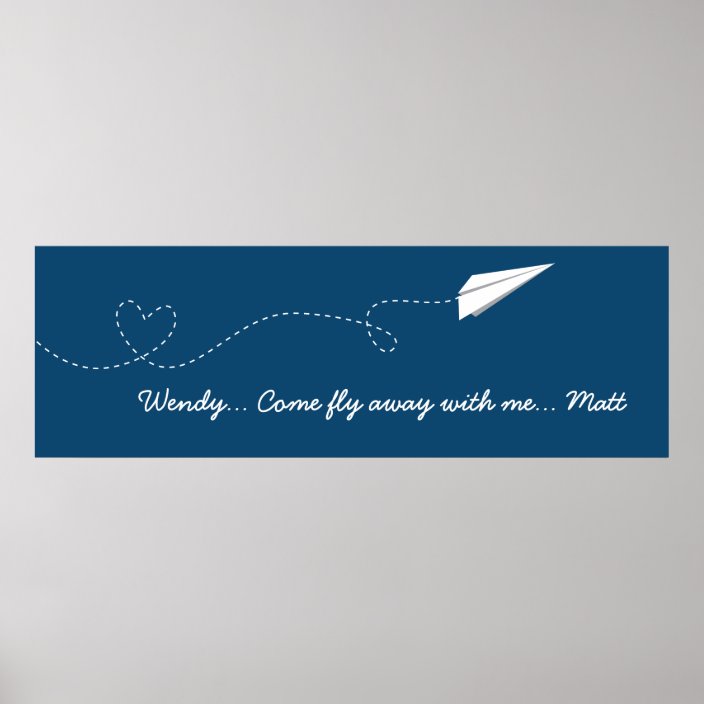 Come Fly with Me Paper Airplane Poster | Zazzle.com