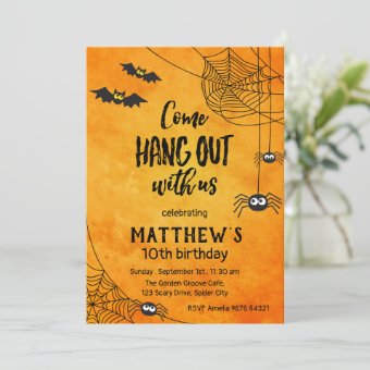 Come Hang Out With Us | Halloween Birthday Invitation | Zazzle