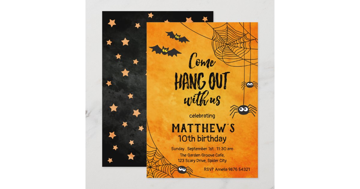 Come Hang Out With Us | Halloween Birthday Invitation | Zazzle