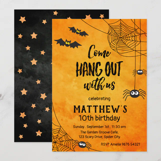Come Hang Out With Us | Halloween Birthday Invitation | Zazzle