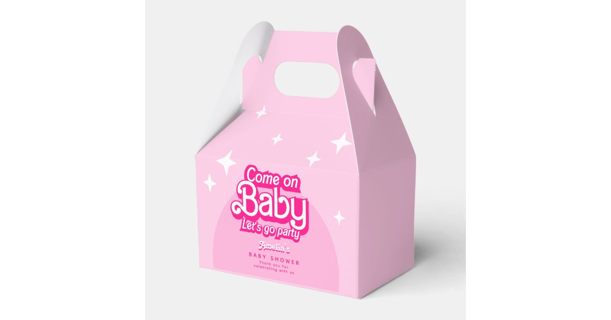 Come On Baby Let's Go Party pink Baby Shower Favor Boxes | Zazzle