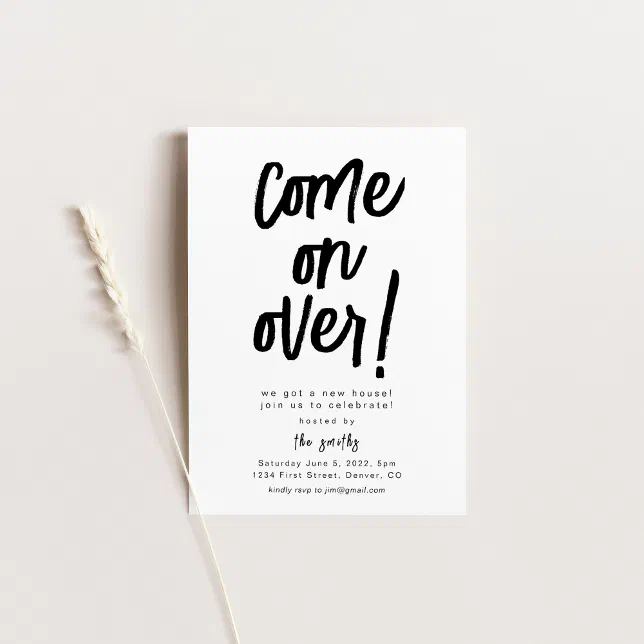 Come On Over Housewarming Party Invitation | Zazzle