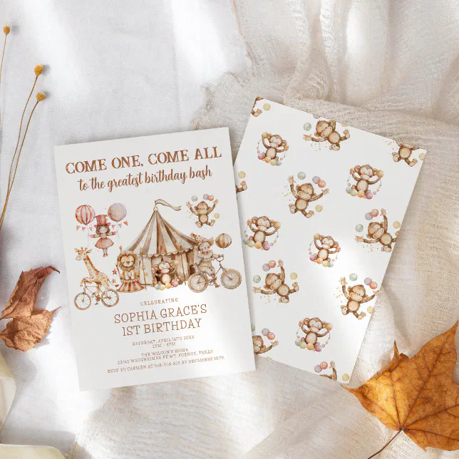 Come One Come All Carnival Party Circus Birthday Invitation | Zazzle