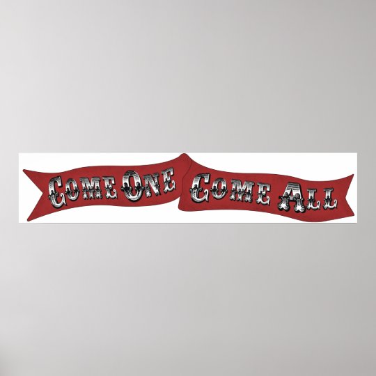 "Come One, Come All" Circus Carnival Banner Sign | Zazzle.com