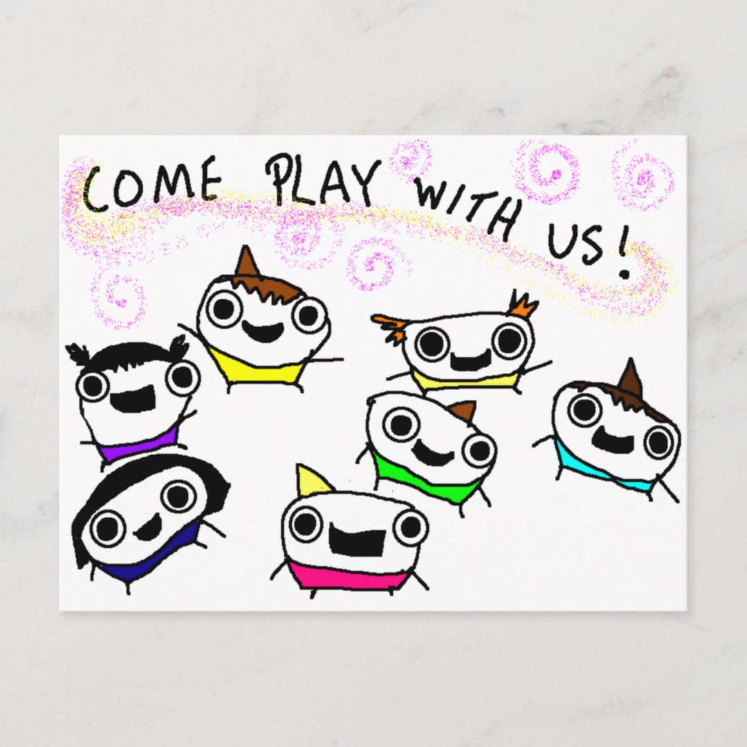 "Come play with us" Postcard | Zazzle