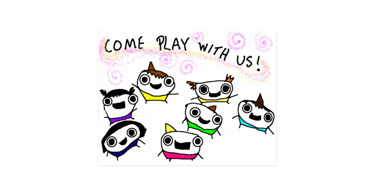 "Come play with us" Postcard | Zazzle.com