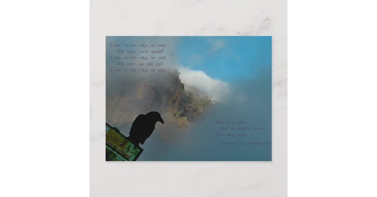 Come to the Edge Poem Postcard | Zazzle