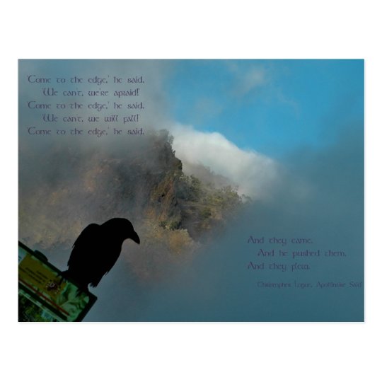 Come to the Edge Poem Postcard | Zazzle.com