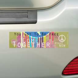 Come Together Peace Bumper Sticker | Zazzle