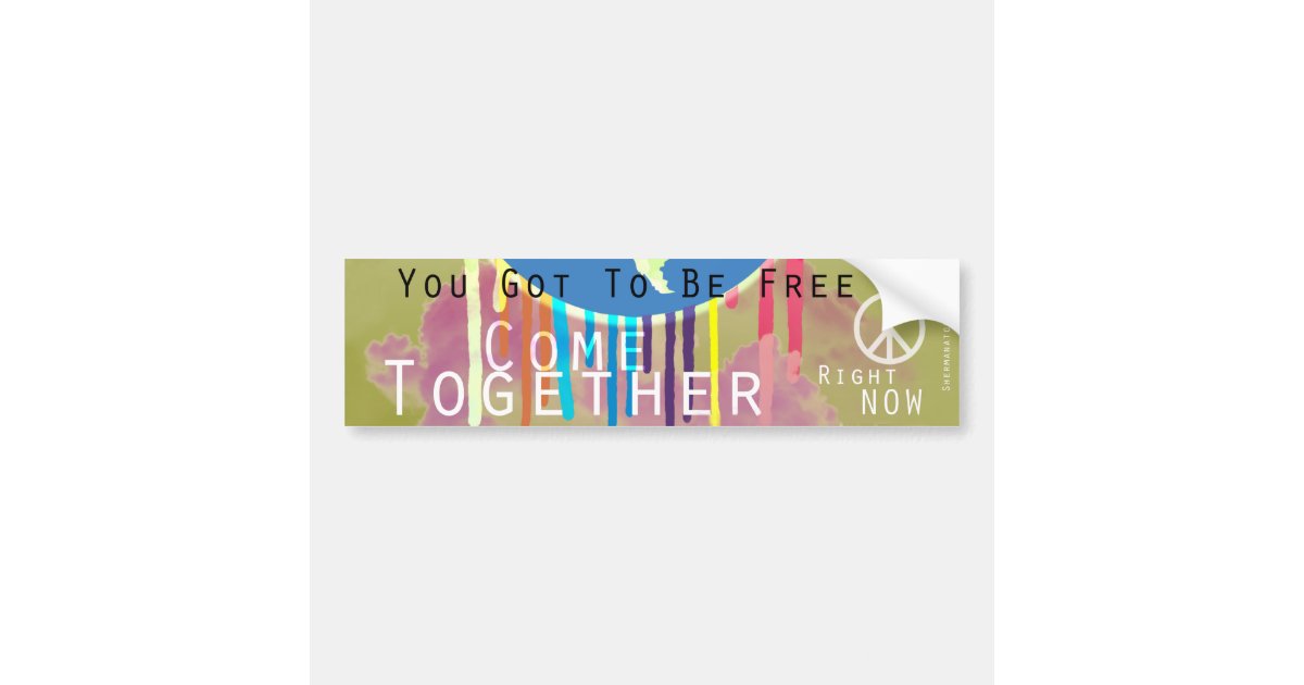 Come Together Peace Bumper Sticker | Zazzle