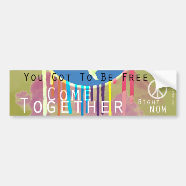 Come Together Peace Bumper Sticker | Zazzle