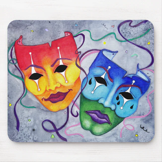 Comedy and Tragedy Mouse Pad | Zazzle