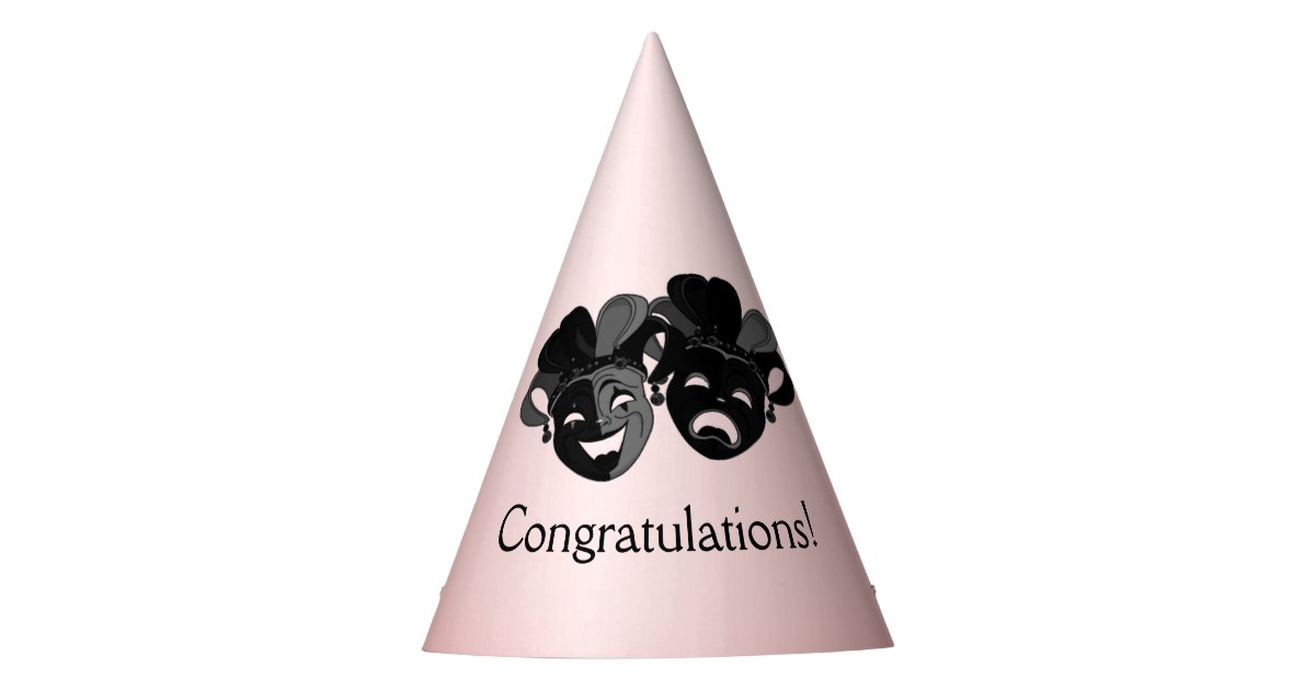 Comedy and Tragedy Theater Congratulations Party Hat | Zazzle