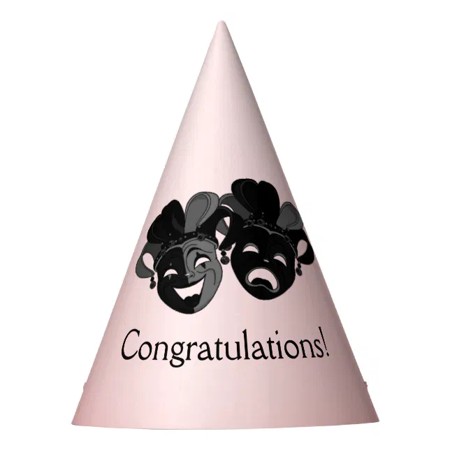 Comedy and Tragedy Theater Congratulations Party Hat | Zazzle