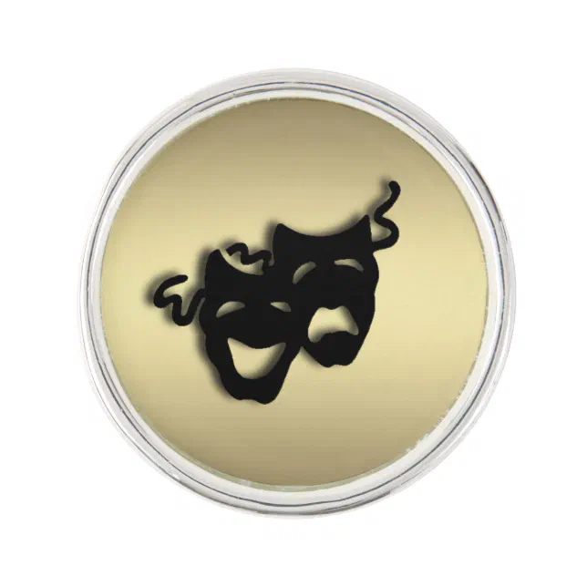 Comedy and Tragedy Theater Gold Pin | Zazzle