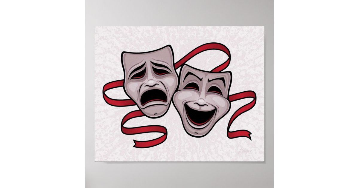 Comedy And Tragedy Theater Masks Poster | Zazzle