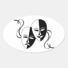 Comedy and Tragedy Masks Classic Round Sticker | Zazzle.com