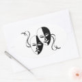 Comedy and Tragedy Theatre Masks/Faces Oval Sticker | Zazzle