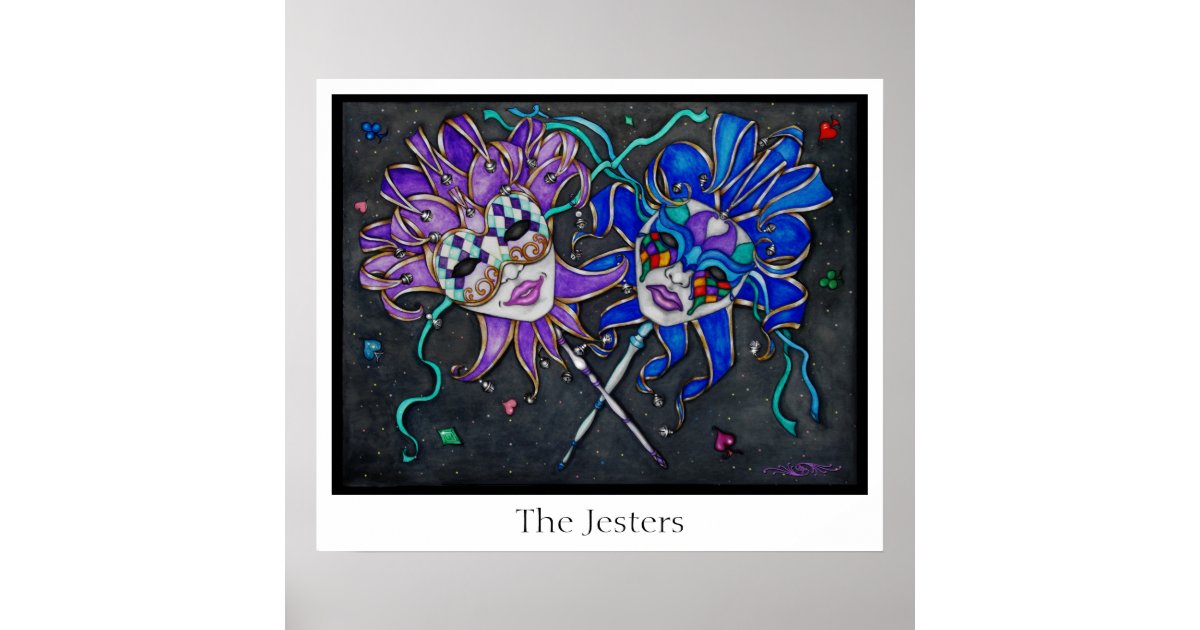 Comedy/Tragedy Jester Masks Poster | Zazzle