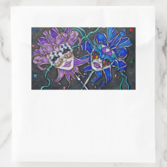 Comedy/Tragedy Jester Masks Rectangular Sticker | Zazzle