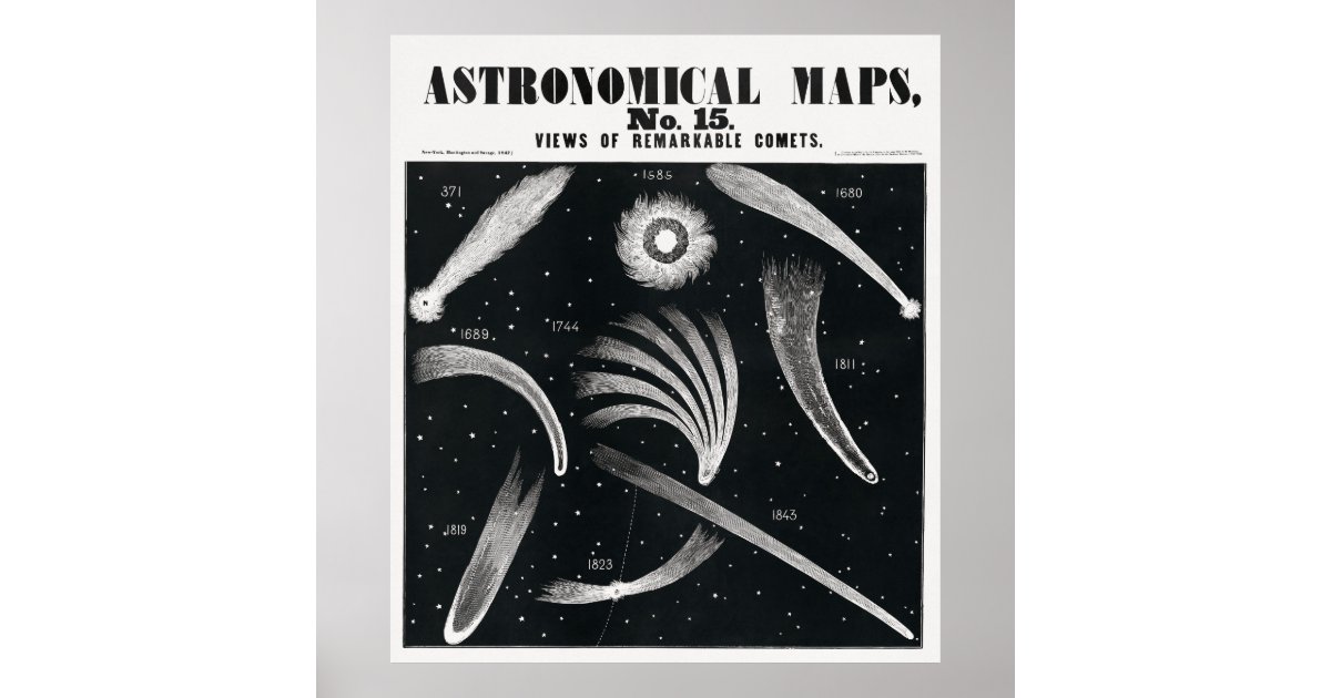 Comets Map Poster | Zazzle