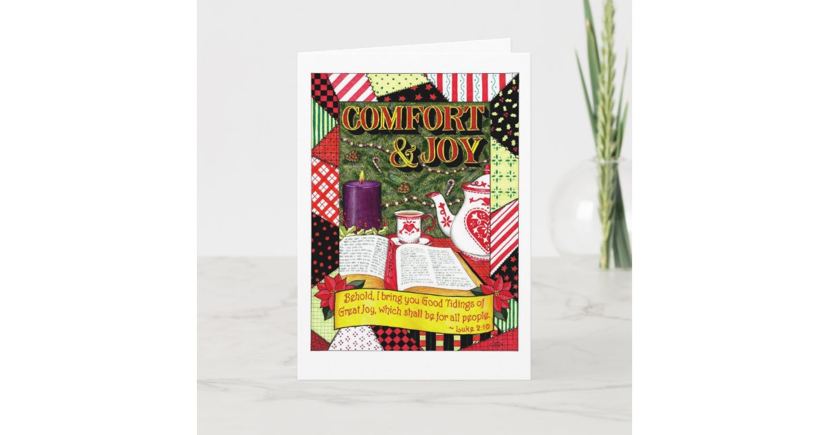 Comfort and Joy Christmas Card | Zazzle