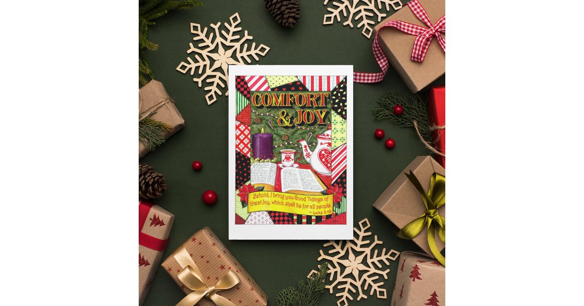 Comfort and Joy Christmas Card | Zazzle
