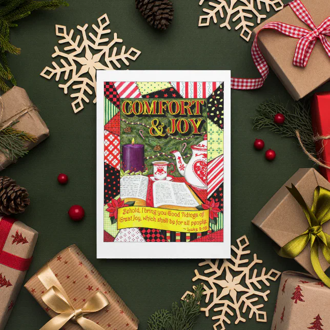 Comfort and Joy Christmas Card | Zazzle
