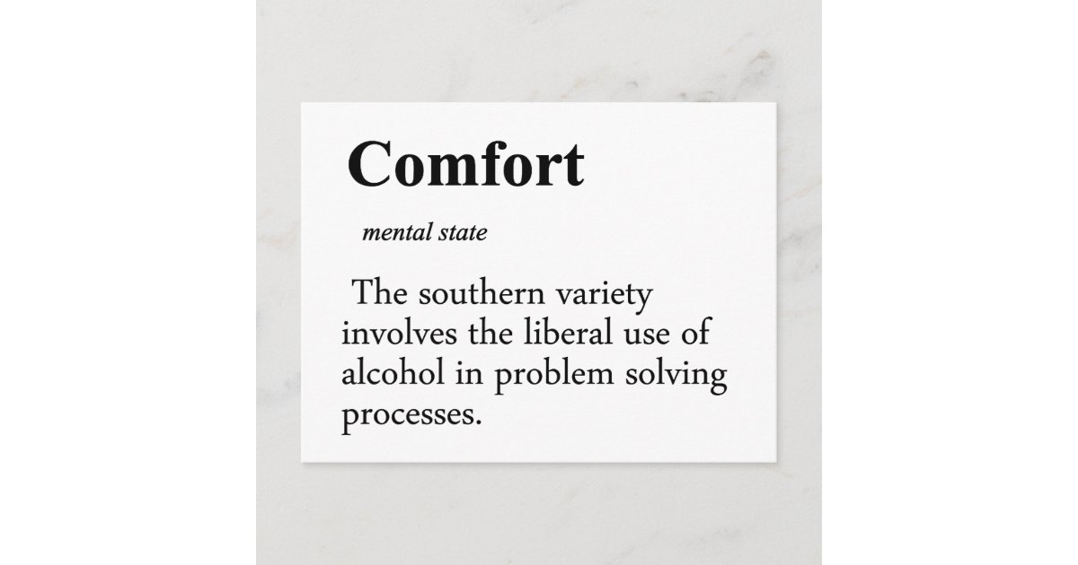 Comfort Definition Postcard | Zazzle