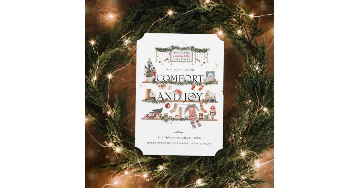 Comfort & Joy | Christmas Holiday Card | Zazzle