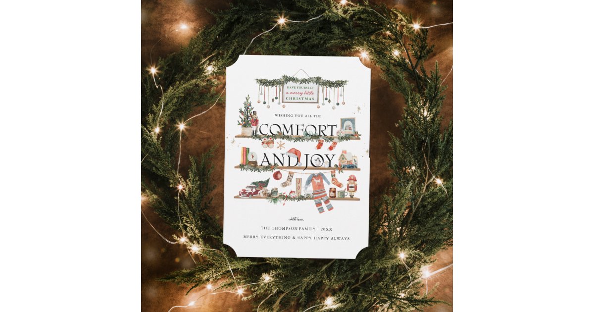 Comfort & Joy | Christmas Holiday Card | Zazzle