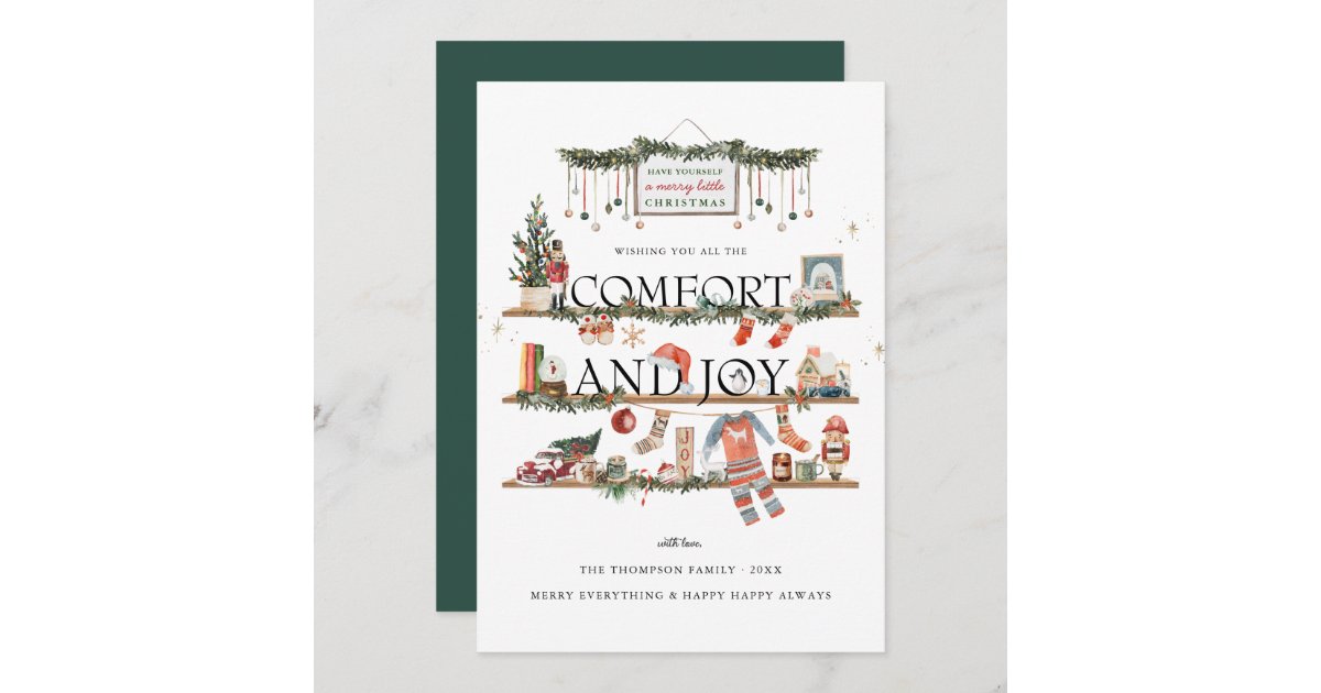Comfort & Joy | Christmas Photo Holiday Card | Zazzle