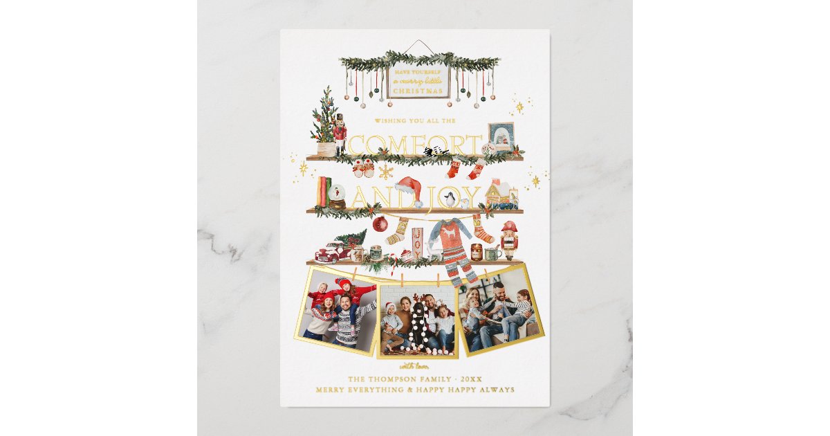Comfort & Joy | Christmas Photo Holiday Card | Zazzle
