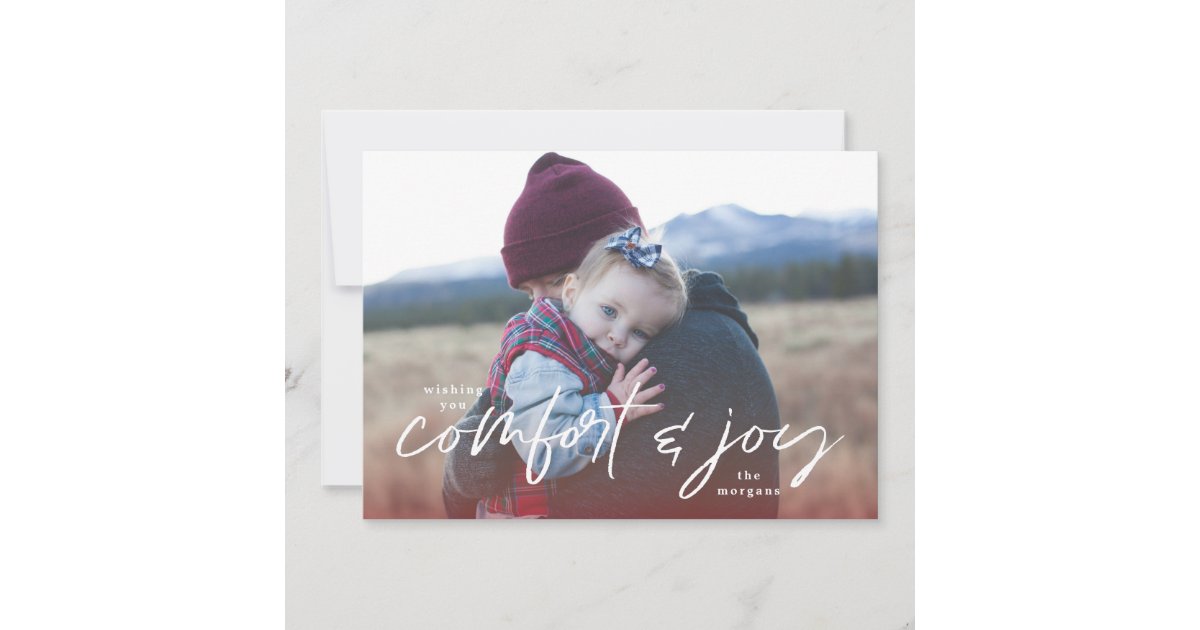 Comfort & Joy Photo Christmas Card | Zazzle