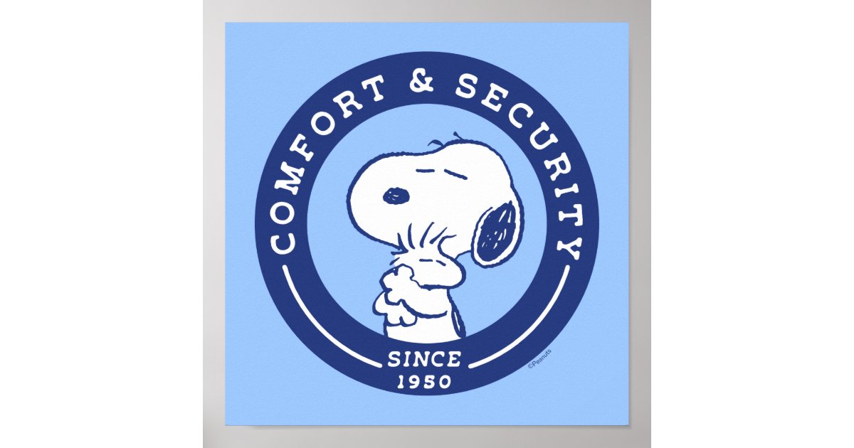 Comfort & Security | Snoopy & Woodstock Hug Poster | Zazzle