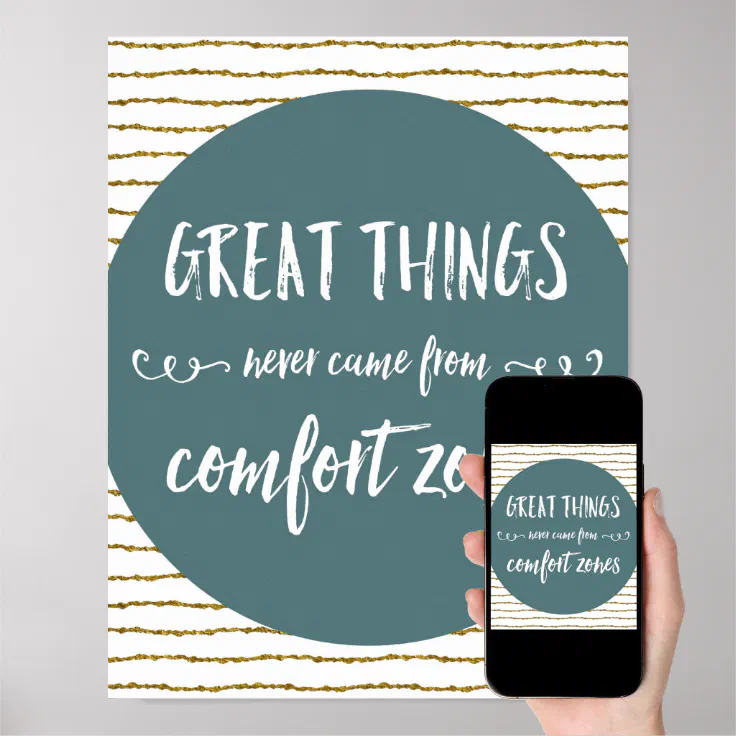 Comfort Zones Quote Poster | Zazzle