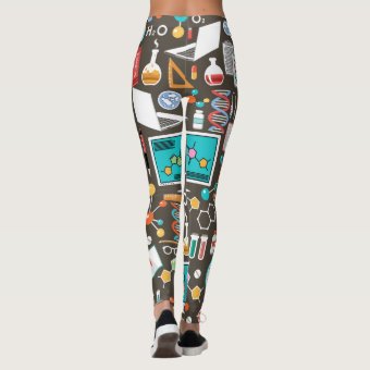 Comfy Science & Chemistry Pattern Leggings | Zazzle