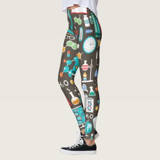 Comfy Science & Chemistry Pattern Leggings | Zazzle