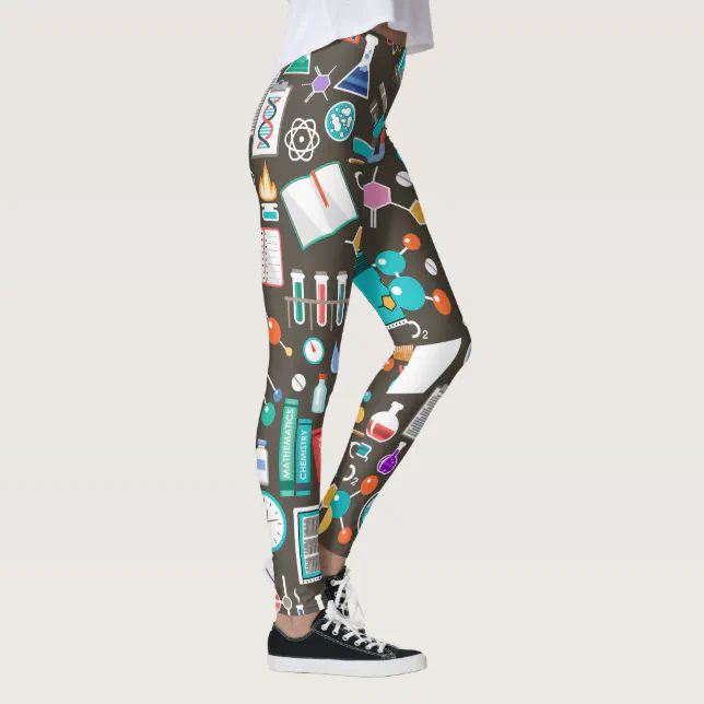 Comfy Science & Chemistry Pattern Leggings | Zazzle