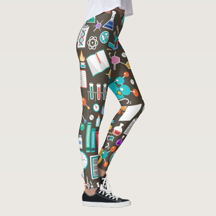 Comfy Science & Chemistry Pattern Leggings | Zazzle