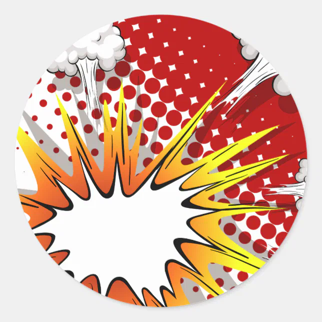 Comic balloon classic round sticker | Zazzle