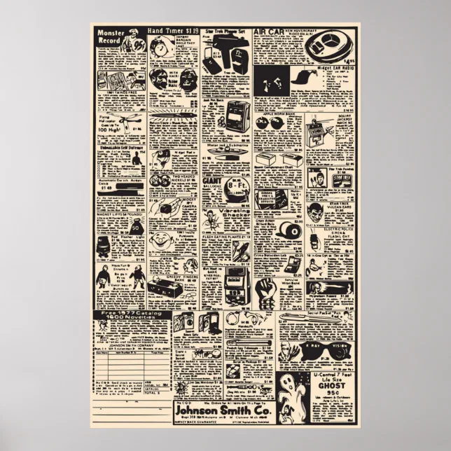 Comic Book Ads Poster | Zazzle