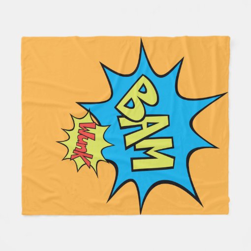 Comic Book "Bam" Balloon Fleece Blanket | Zazzle
