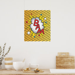 Comic Book Bam explosion poster illustration | Zazzle