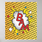 Comic Book Bam explosion poster illustration | Zazzle