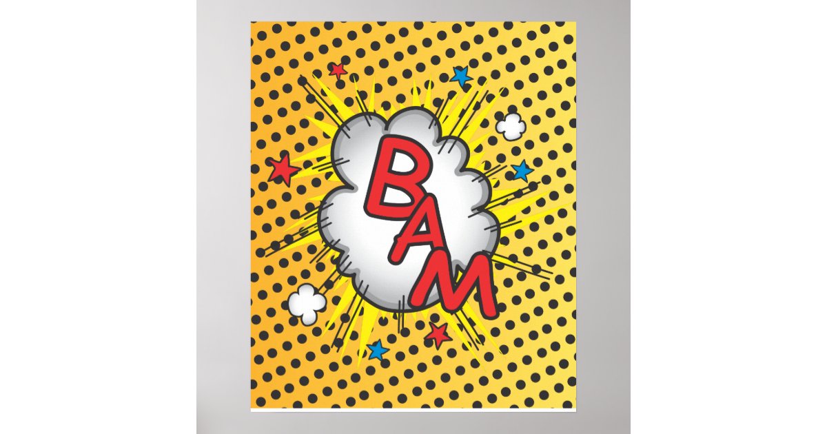 Comic Book Bam explosion poster illustration | Zazzle