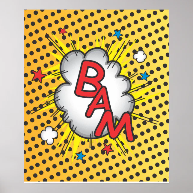 Comic Book Bam explosion poster illustration | Zazzle