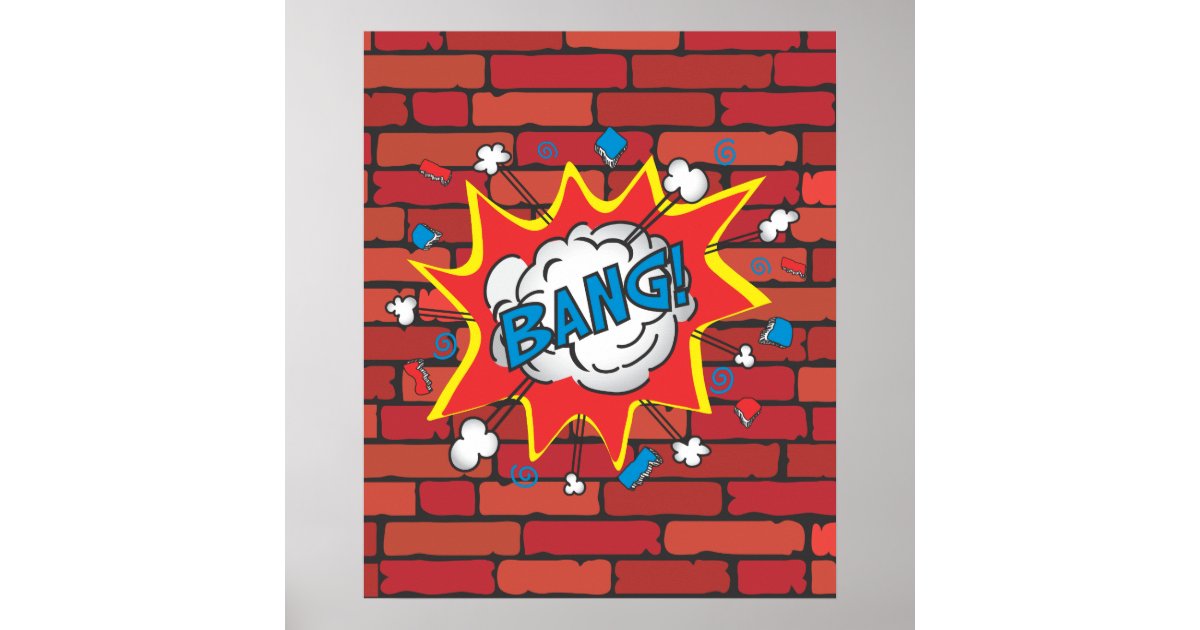 Comic Book Bang poster illustration | Zazzle