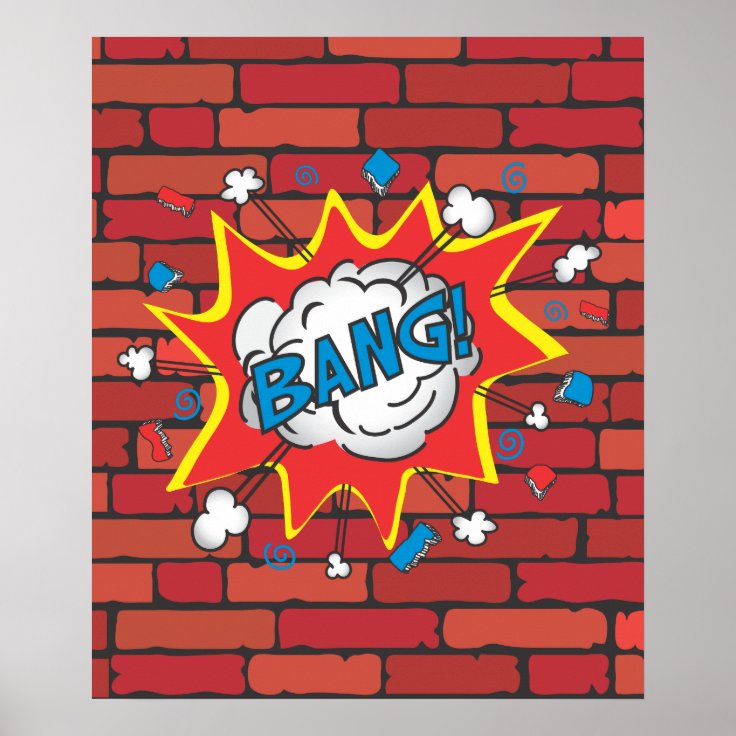 Comic Book Bang poster illustration | Zazzle