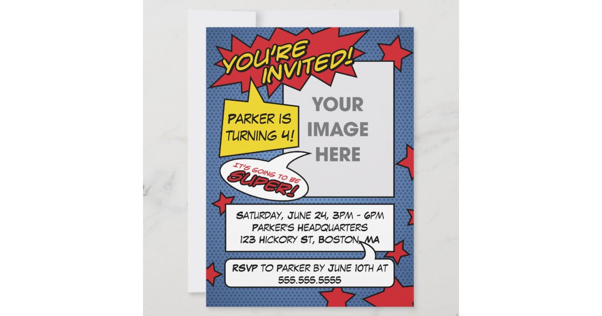 Comic Book Birthday Invitation | Zazzle
